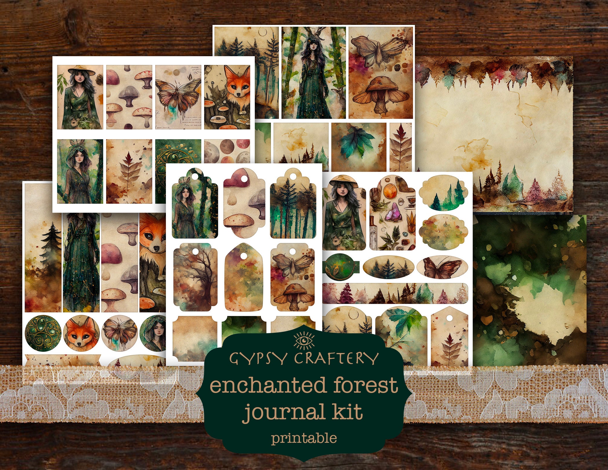 Enchanted Forest Junk Journal Kit Printable Digital Kit - Etsy
