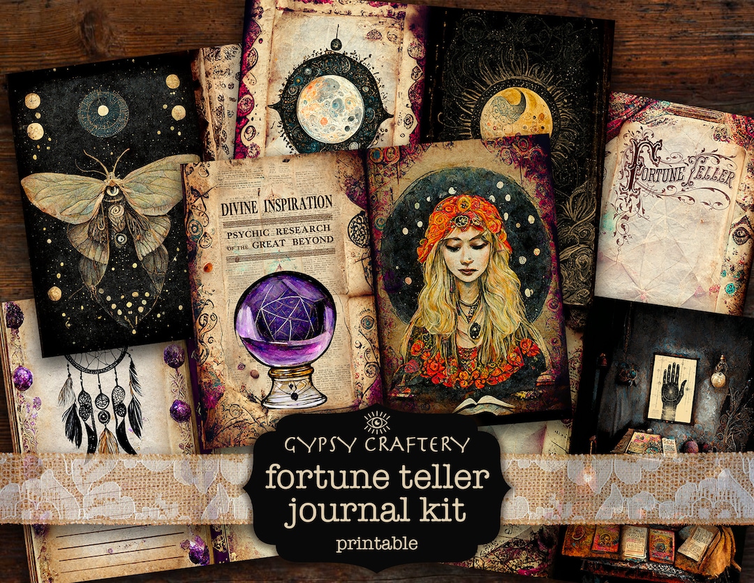 Fortune Teller Junk Journal Kit, Digital Download, Printable Pages ...