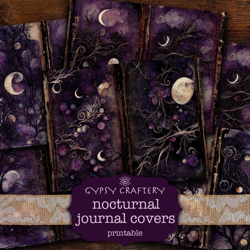 Nocturnal Junk Journal Covers Digital Download Printable - Etsy