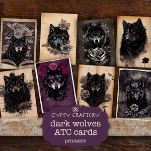 Dark Wolves ATC Cards Printable Junk Journal Cards Digital - Etsy
