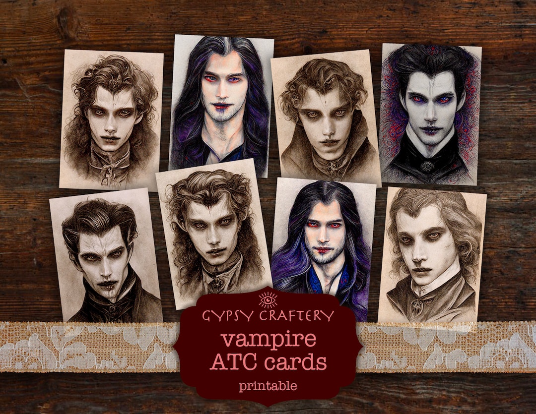 Vampire ATC Cards, Junk Journal Cards, Printable Journaling Cards ...