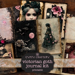 Victorian Goth Junk Journal Kit, Ephemera, ATC Cards (digital Download ...