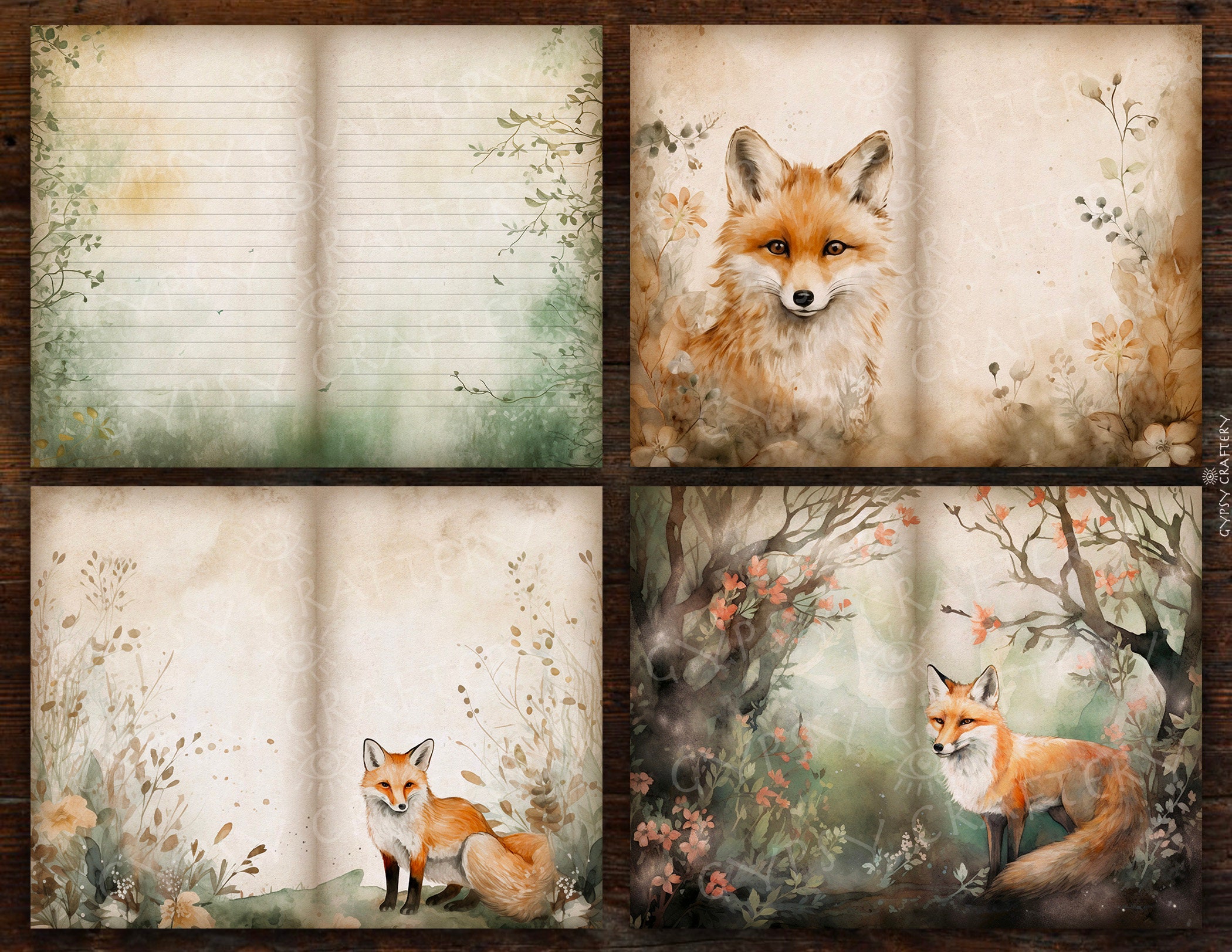 Fox Junk Journal Kit, Forest Printable Paper (digital Download) - Etsy