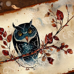 Whimsical Owl Junk Journal Paper, Owl Printable Pages, Owl Digital ...