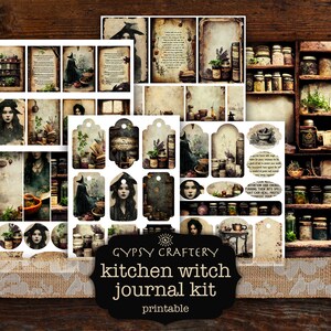 Kitchen Witch Junk Journal Kit, Printable Ephemera, BOS Pages (digital ...