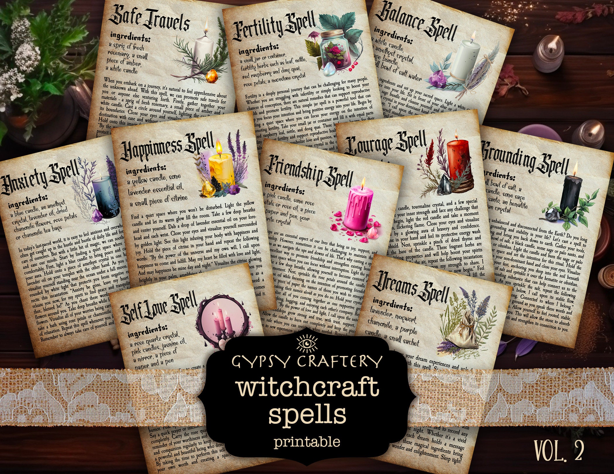 Grimoire Pages Printable Witchcraft Spells Book of Shadows - Etsy UK