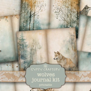 Wolves Junk Journal Kit, Forest Printable Paper (digital Download) - Etsy