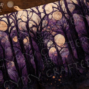 Nocturnal Junk Journal Papers, Printable Journal Pages, Digital Paper ...