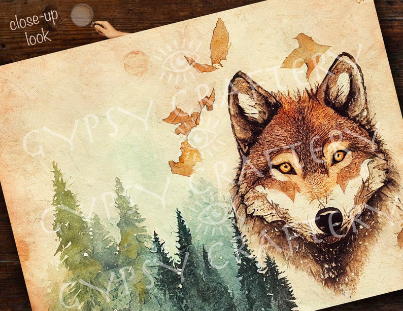 Wolves Junk Journal Papers Printable Journal Pages Digital - Etsy