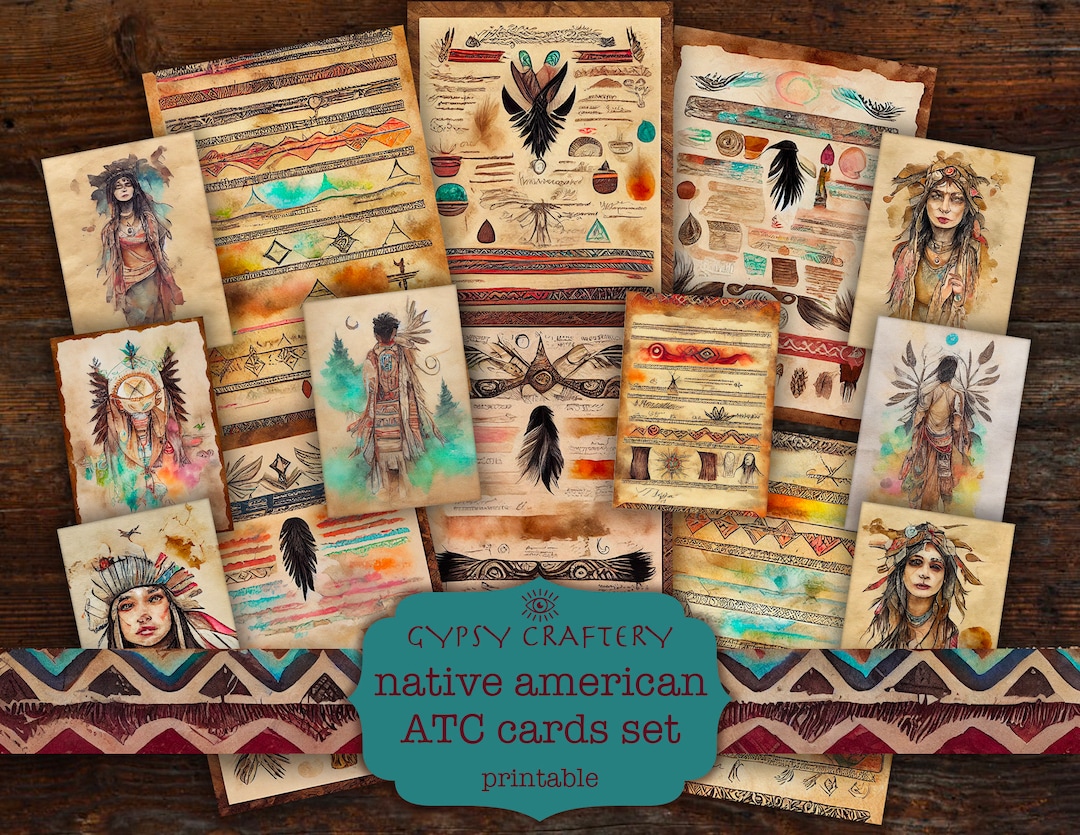 Native American ATC Cards, Junk Journal Cards, Printable Journaling ...