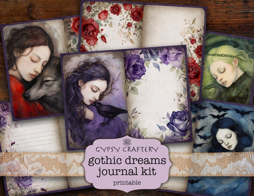 Gothic Dreams Junk Journal Kit, Printable Pages, Ephemera Pack, ATC ...
