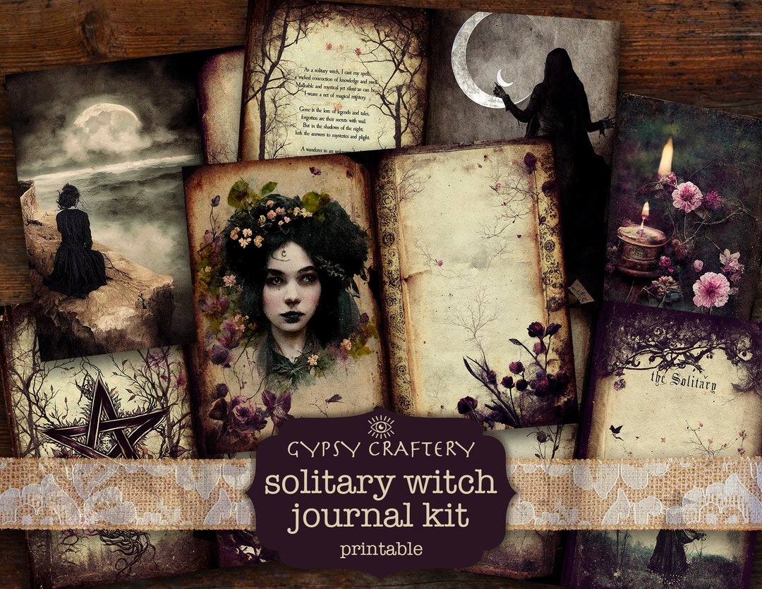 Solitary Witch Junk Journal Kit, Junk Journal Pages, Journal Supplies ...