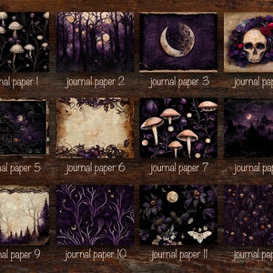 Nocturnal Junk Journal Papers, Printable Journal Pages, Digital Paper ...