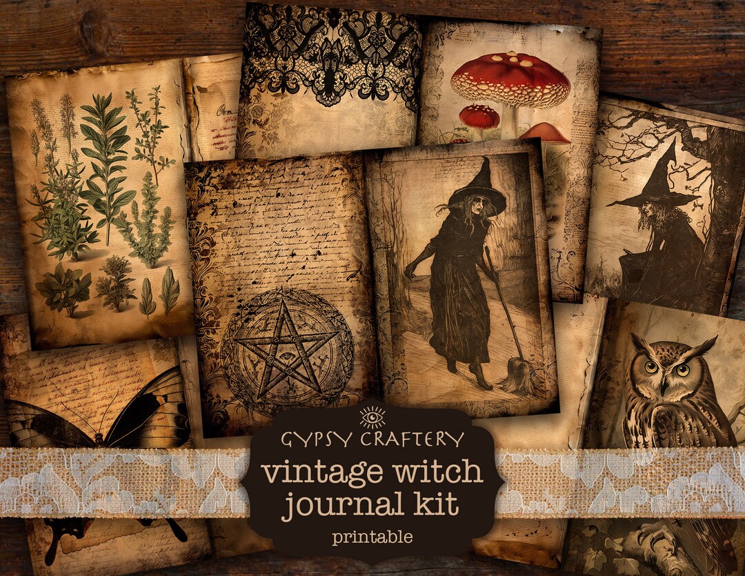 Vintage Witch Junk Journal Kit, Digital Download, Witchy Ephemera ...