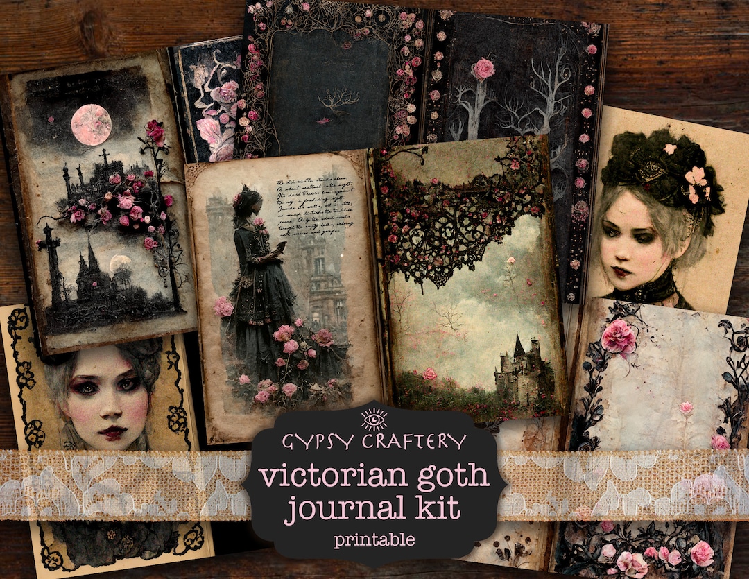 Victorian Goth Junk Journal Kit, Digital Download, Gothic Junk Journal ...