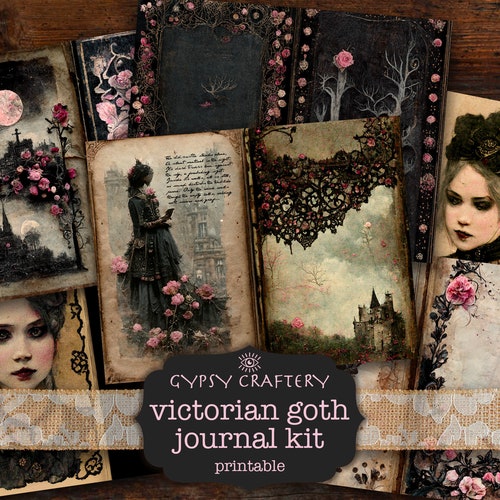 Victorian Goth Junk Journal Kit Digital Download Gothic Junk - Etsy