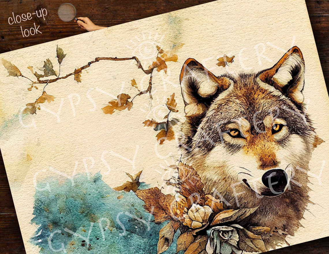 Wolves Junk Journal Papers Printable Journal Pages Digital - Etsy