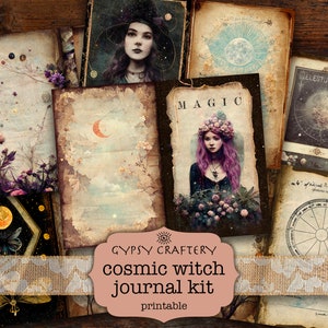Cosmic Witch Junk Journal Kit, Witch Ephemera, Grimoire Printable Pages ...
