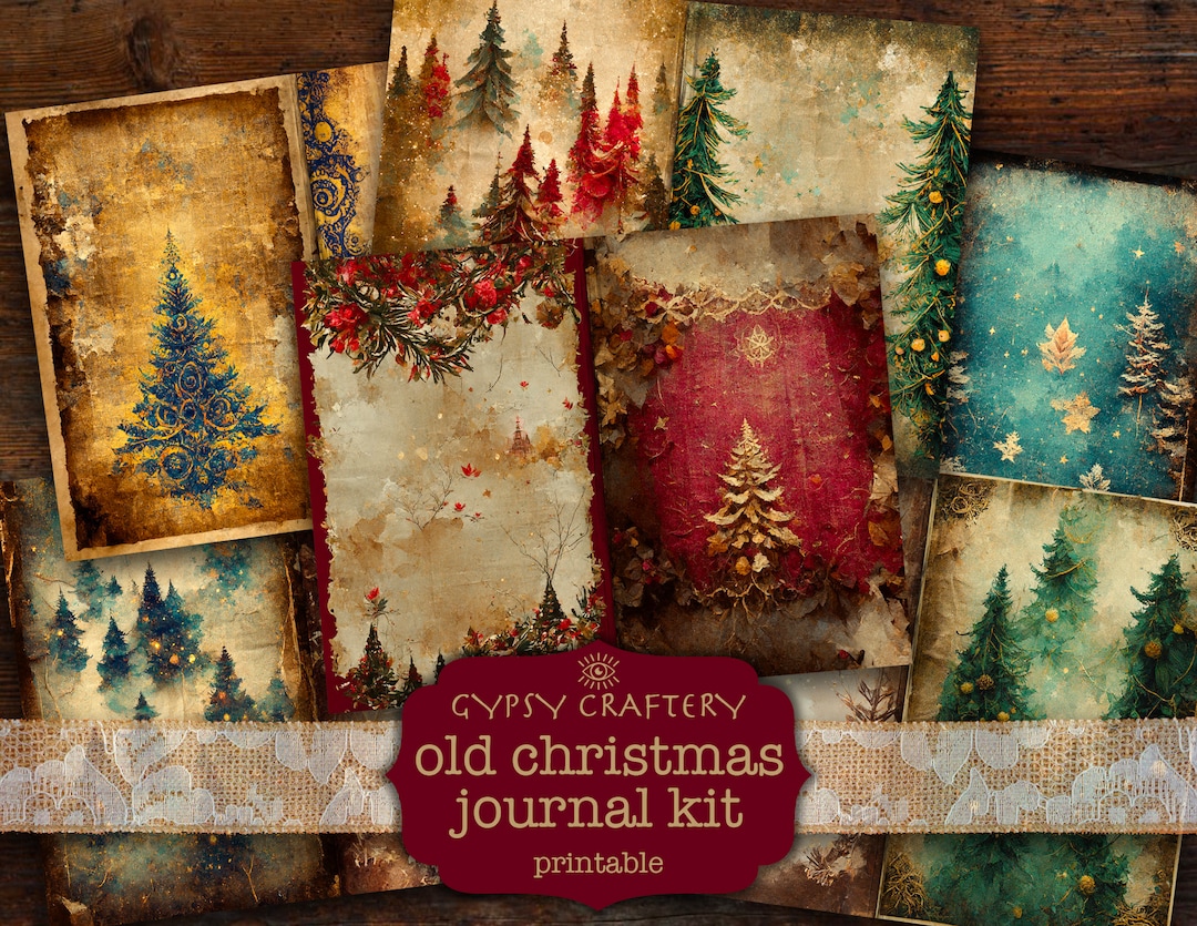Old Christmas Junk Journal Kit, Digital Download, Printable Christmas ...