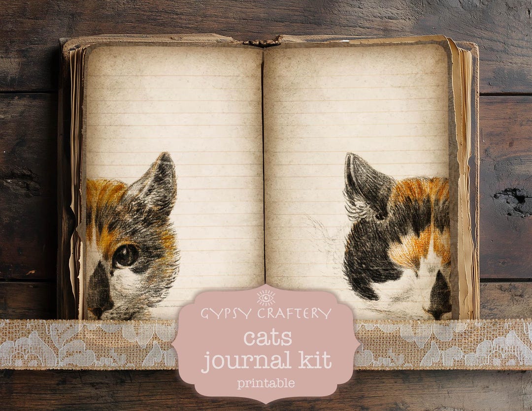 Cats Junk Journal Printable Kit, Ephemera, Collage Sheets (digital ...
