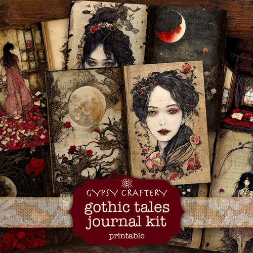 Victorian Goth Junk Journal Kit Digital Download Gothic Junk - Etsy