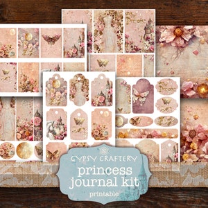 Princess Junk Journal Kit, Digital Download, Printable Pages, Ephemera ...