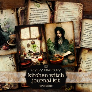 Kitchen Witch Junk Journal Kit, Printable Grimoire Pages, Witch ...
