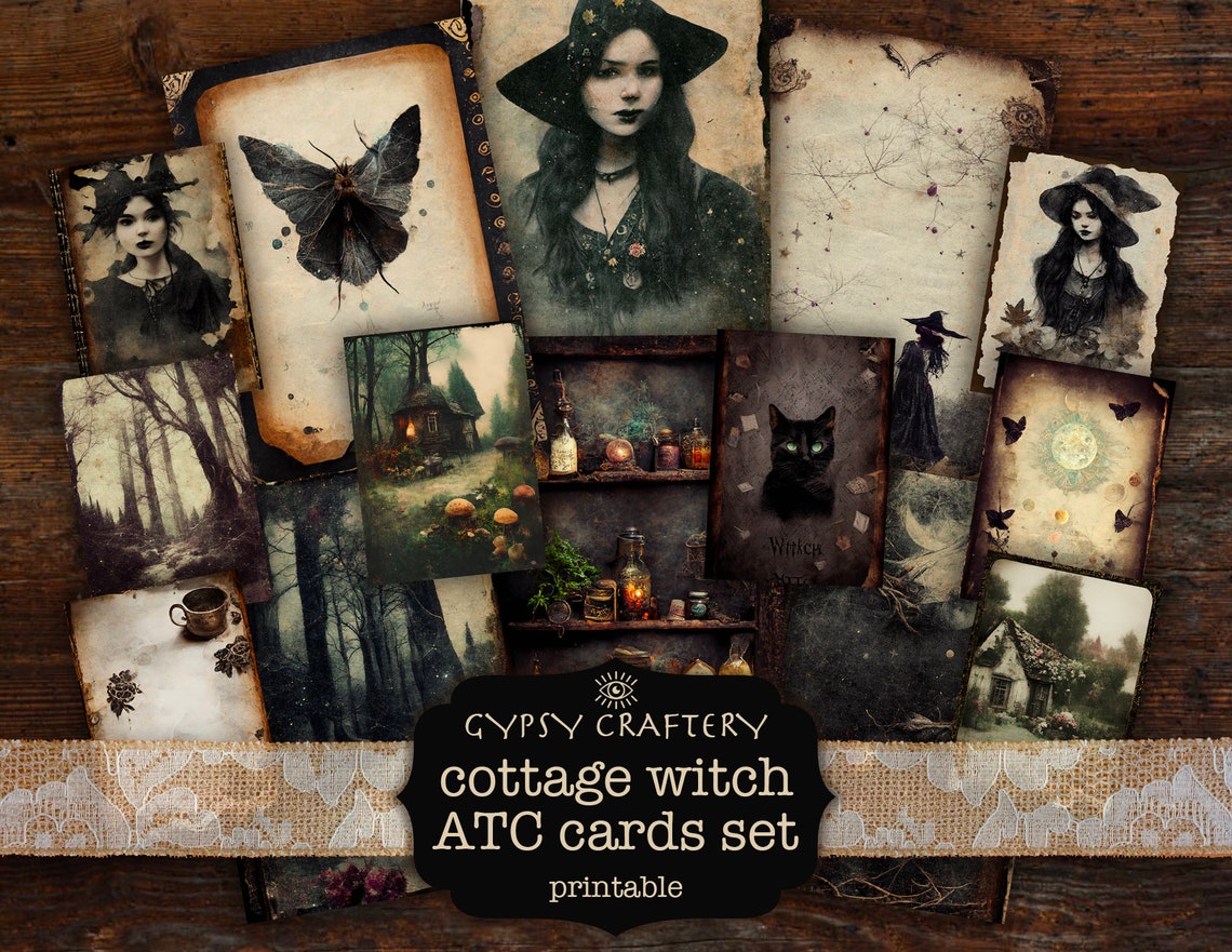 Cottage Witch ATC Cards Junk Journal Cards Printable - Etsy