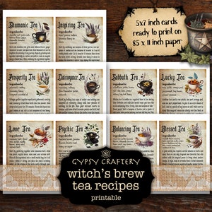 Witch’s Brew Tea Recipes, Printable Spell Book, Book of Shadows ...