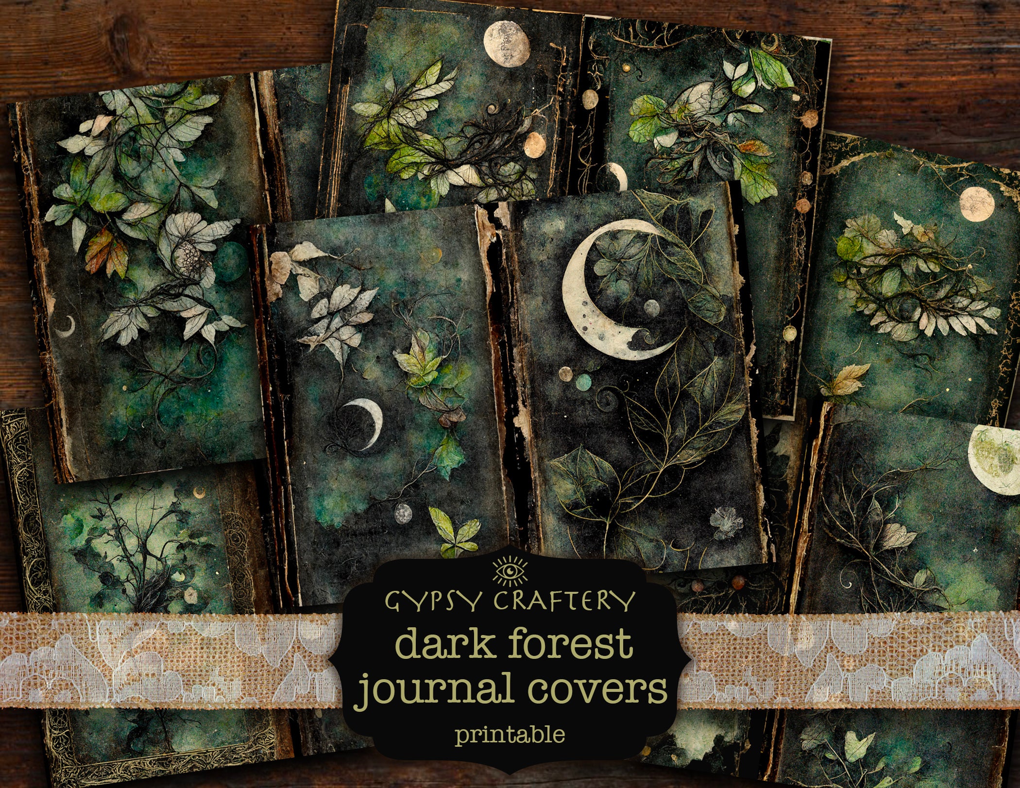 Dark Forest Junk Journal Covers Digital Download Printable - Etsy