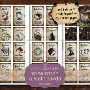 Wise Witch Oracle Cards, Printable Oracle Deck, Digital Download ...