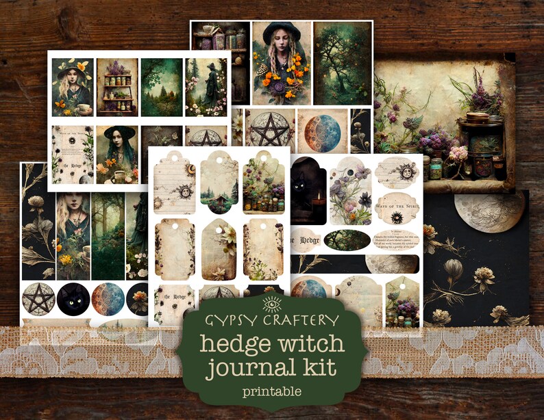Hedge Witch Junk Journal Kit Witch Ephemera Grimoire - Etsy