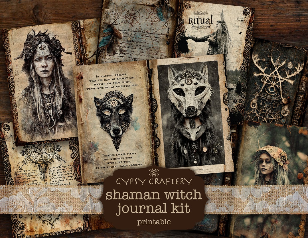 Shaman Witch Junk Journal Kit, Digital Download, Printable Pages ...