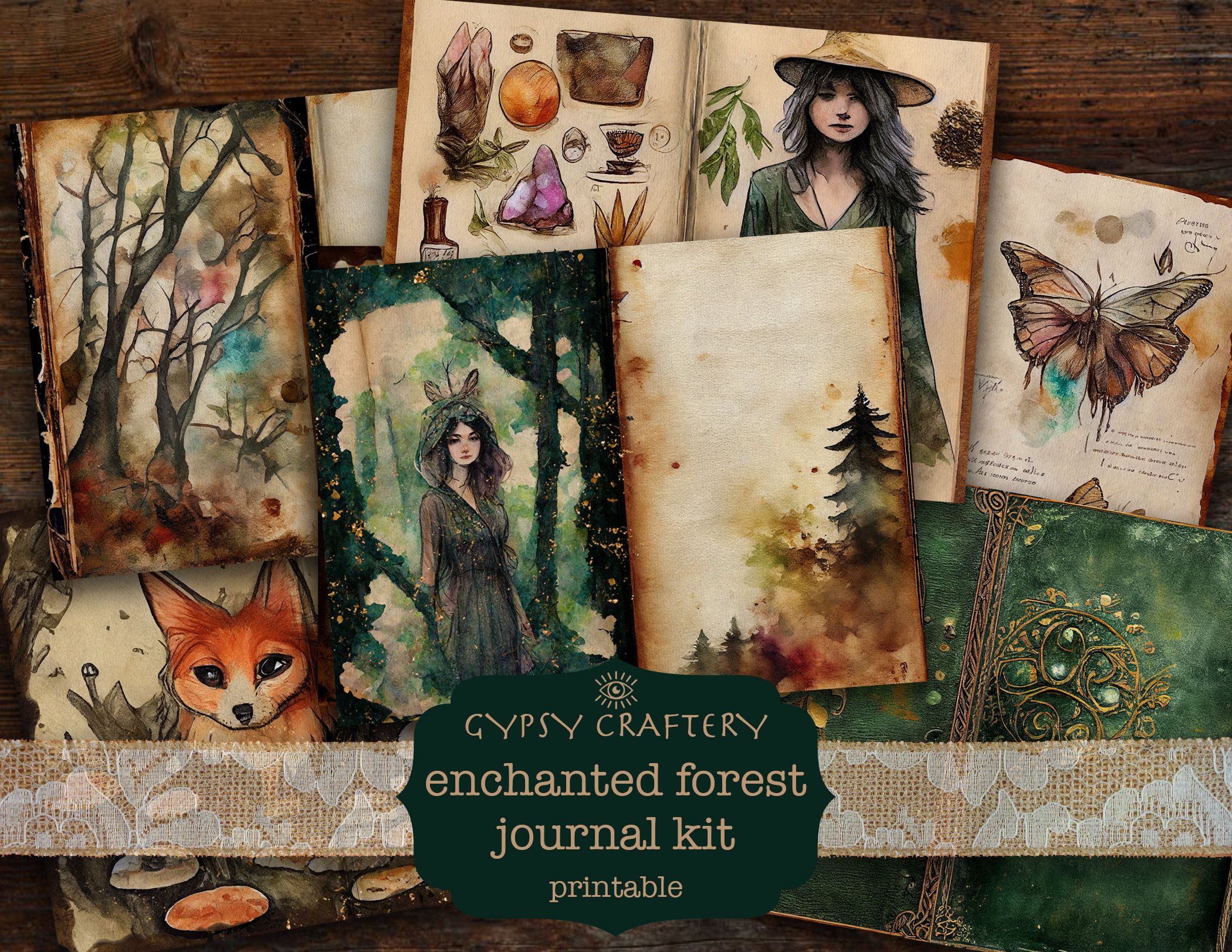 Enchanted Forest Junk Journal Kit Printable Digital Kit - Etsy