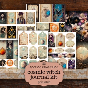 Cosmic Witch Junk Journal Kit, Witch Ephemera, Grimoire Printable Pages ...
