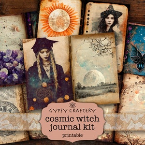 Cosmic Witch Junk Journal Kit, Witch Ephemera, Grimoire Printable Pages ...