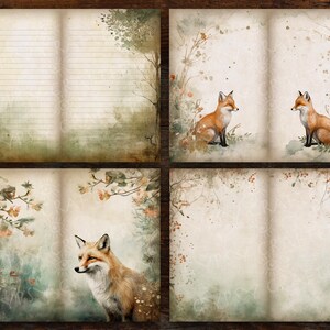 Foxes Junk Journal Kit, Fox Digital Journal Kit, Forest Fox Printable ...