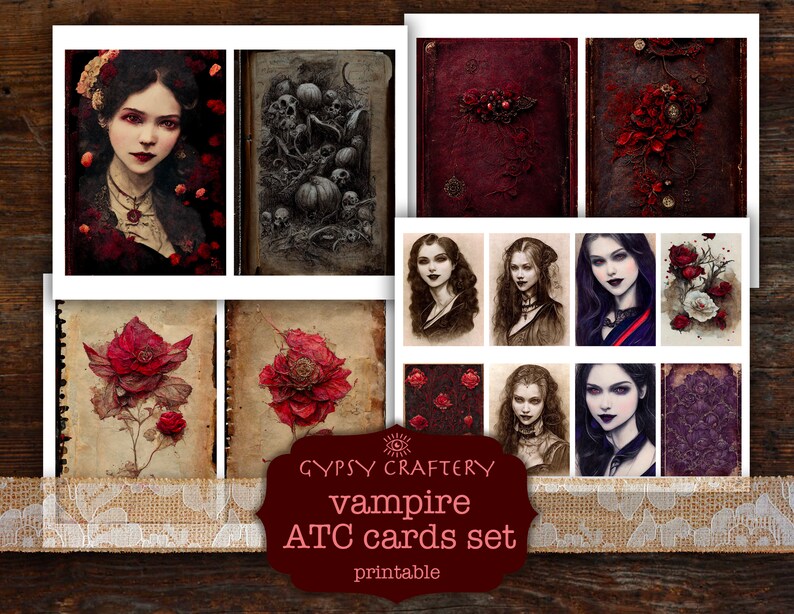 Vampire ATC Cards Junk Journal Cards Printable Journaling - Etsy