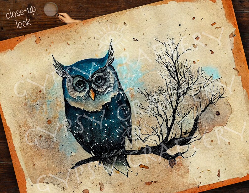 Whimsical Owl Junk Journal Paper Owl Printable Pages Owl - Etsy