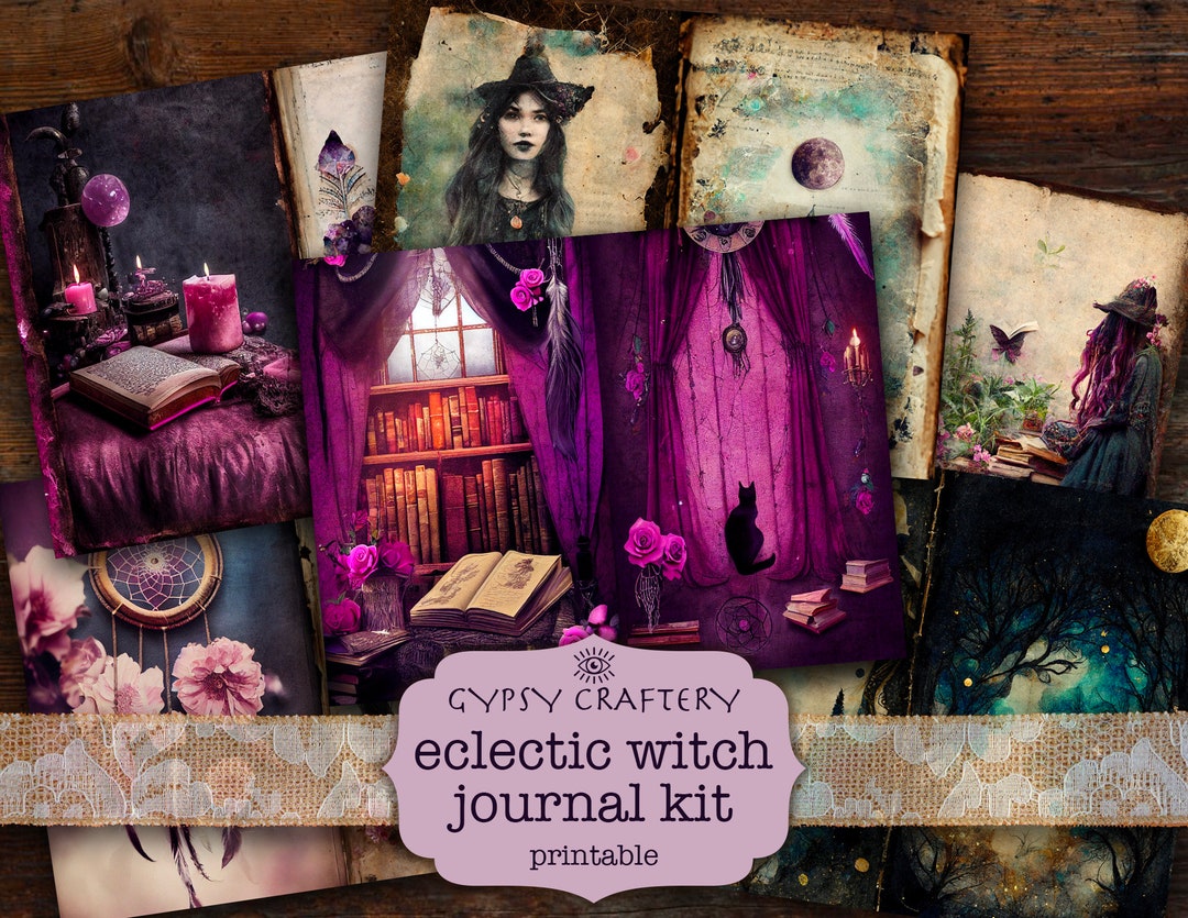 Eclectic Witch Junk Journal Kit, Witch Ephemera, Grimoire Printable ...