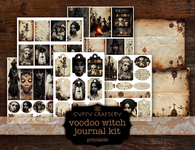 Voodoo Witch Junk Journal Kit, Printable Ephemera (digital Download) - Etsy