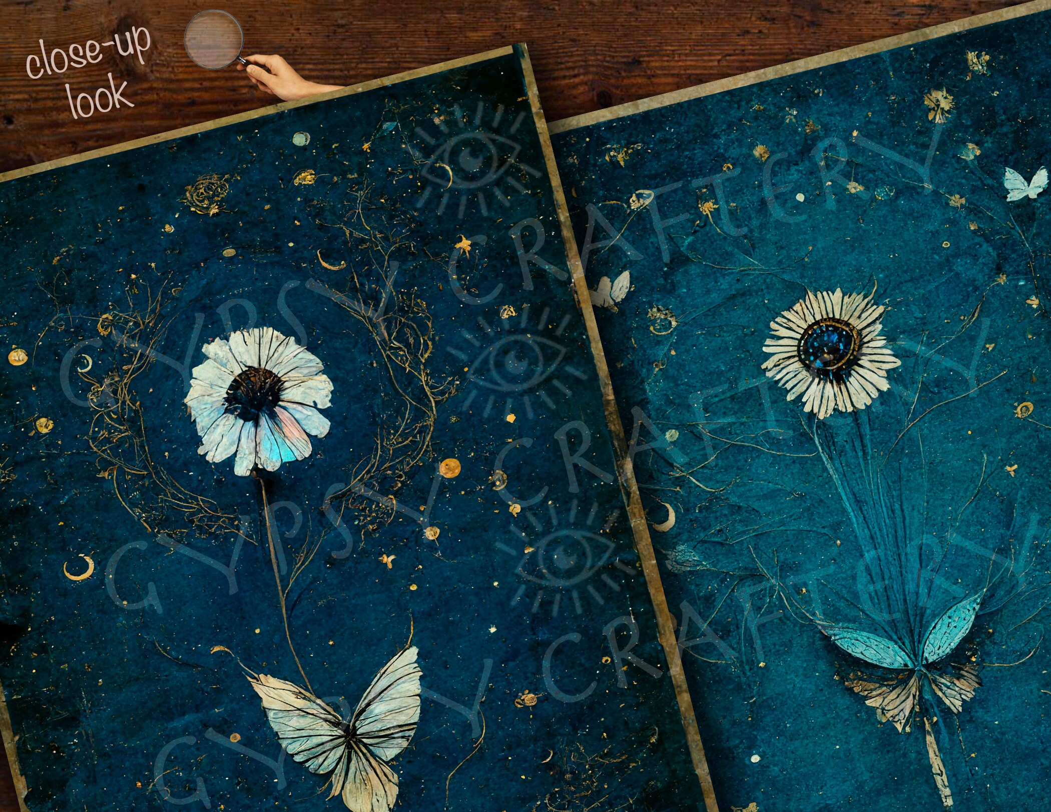 Night Butterfly Junk Journal Papers Printable Journal Pages - Etsy