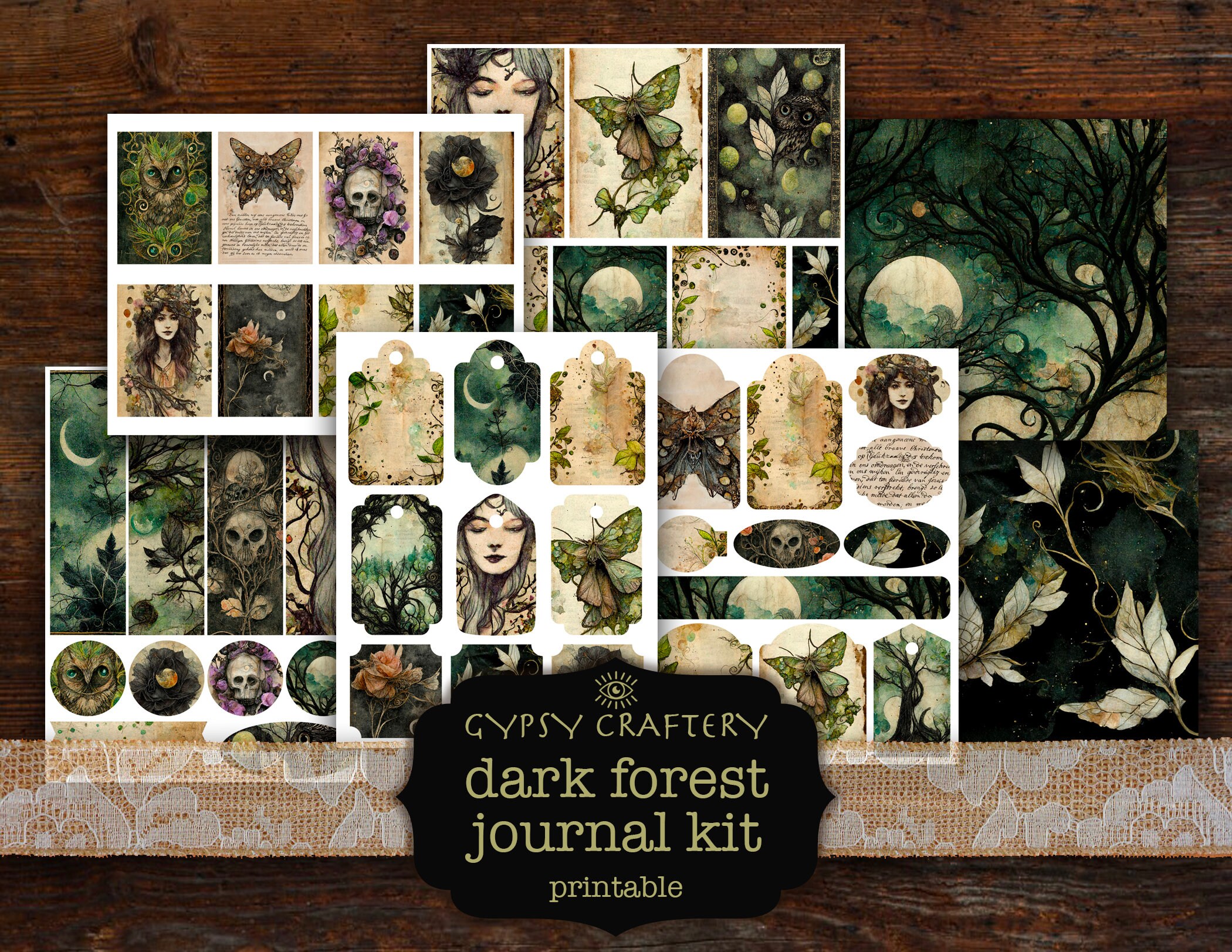 Dark Forest Junk Journal Kit Digital Download Printable - Etsy