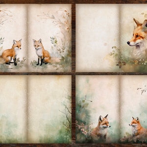 Foxes Junk Journal Kit, Fox Digital Journal Kit, Forest Fox Printable ...