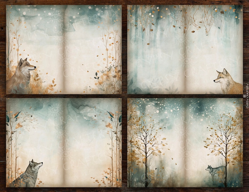 Wolves Junk Journal Kit, Forest Printable Paper (digital Download) - Etsy