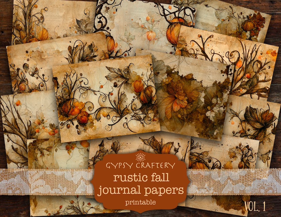 Rustic Fall Junk Journal Pages, Digital Download, Autumn Junk Journal ...