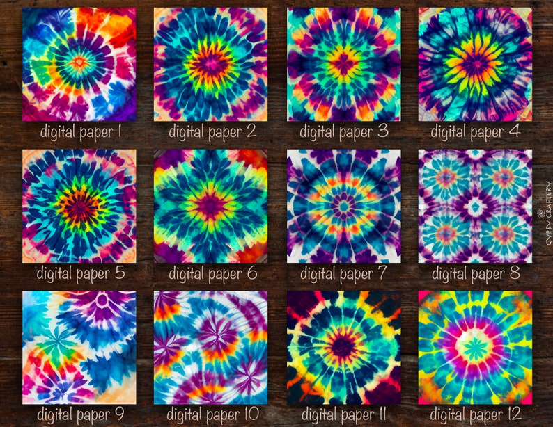 Colorful Tie Dye Digital Paper Pack Rainbow Tie Dye Pattern - Etsy