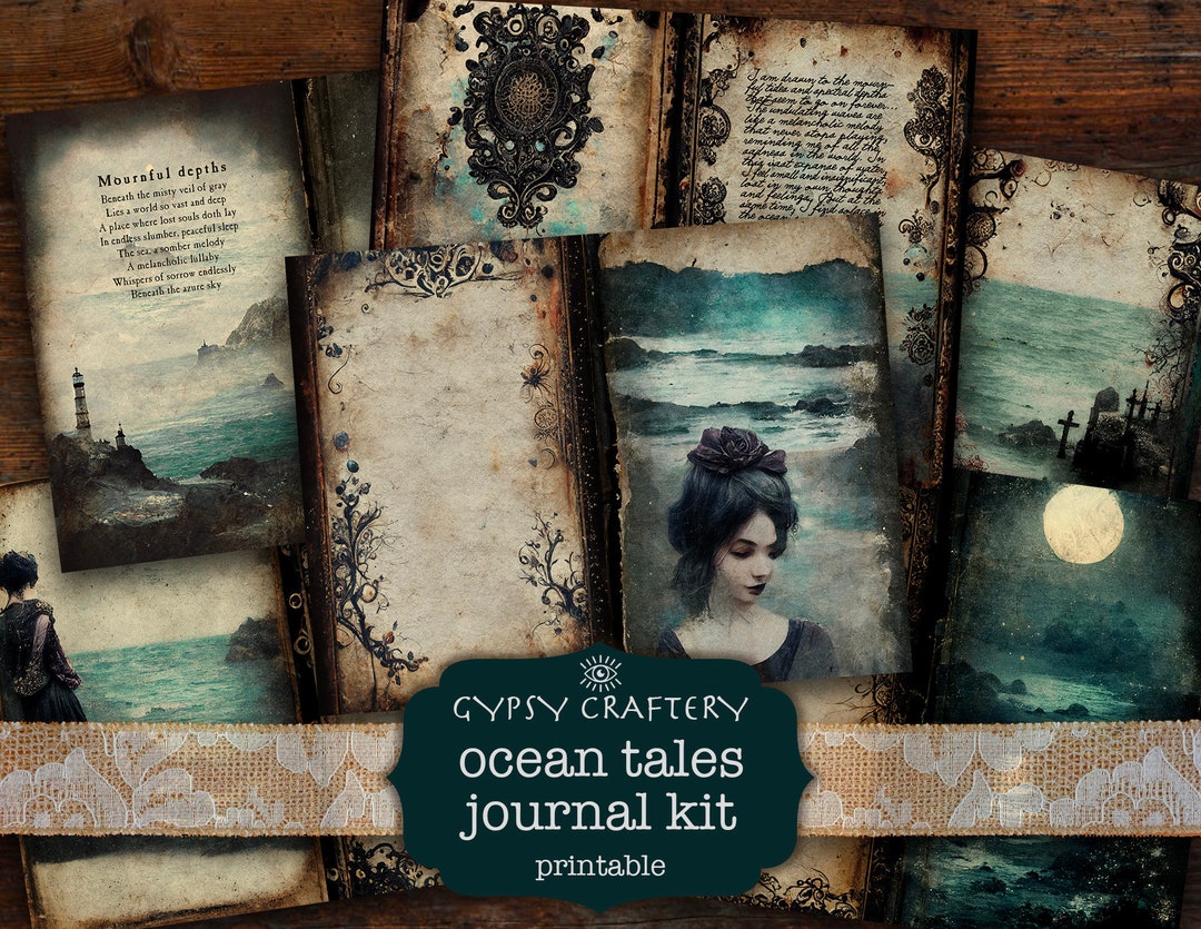 Ocean Tales Printable Junk Journal Kit, Gothic Ephemera (digital ...
