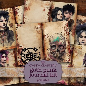 Goth Punk Junk Journal Kit, Digital Journal Kit, Junk Journal Printable ...
