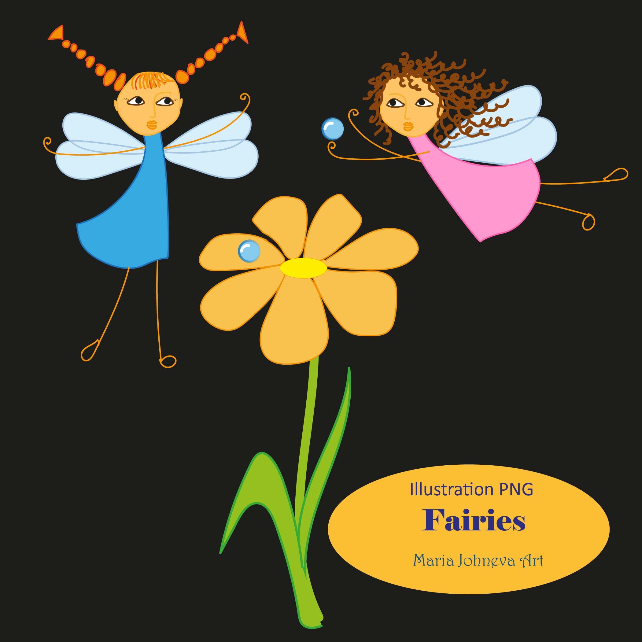 Fairy Clipart, Fairy Illustration, Flower Clipart, Maria's Fairies ...